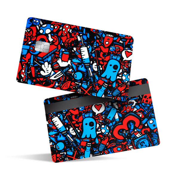 Best Cartoon Doodles Debit Card Skins & Credit Card Wraps|Customize ...