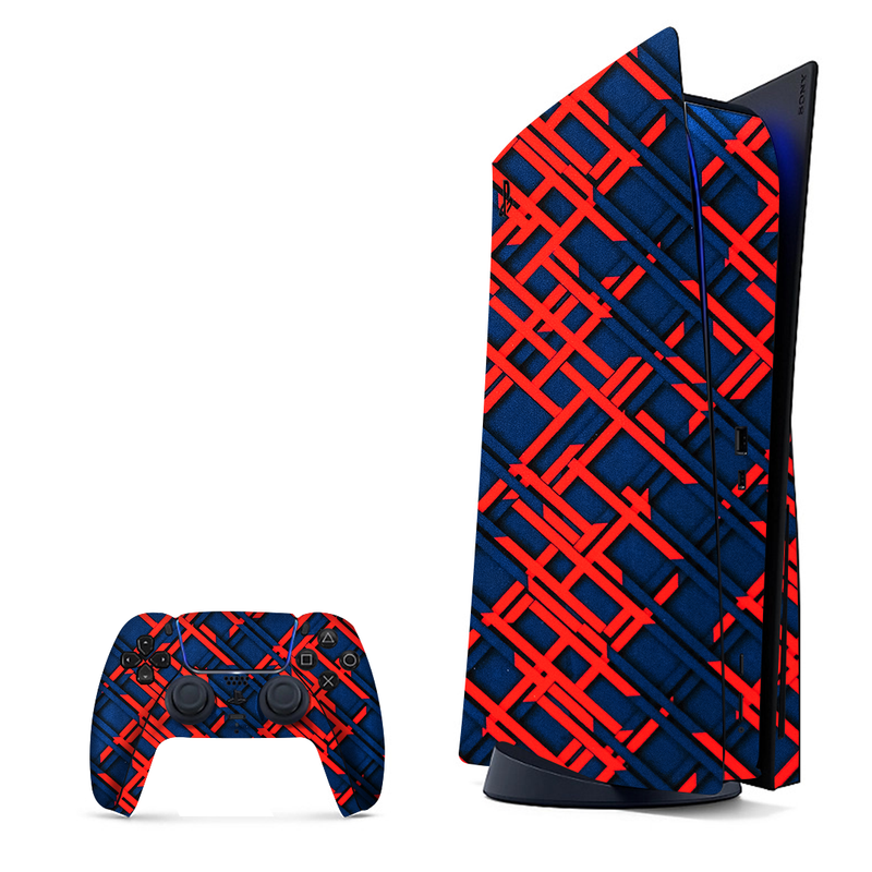 PS5 Red and Blue Geometric Pattern Skins & Controller Wraps | Customize ...