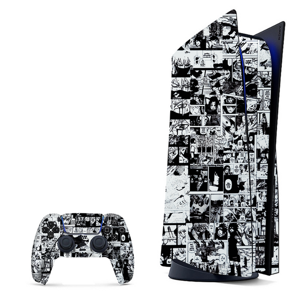PS5 Black and White Anime Pattern Skins & Controller Wraps | Customize ...